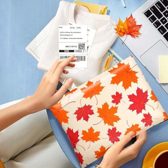 Office | New Floral Autumn Maple Leaves Season Thank You Polly Mailers ...